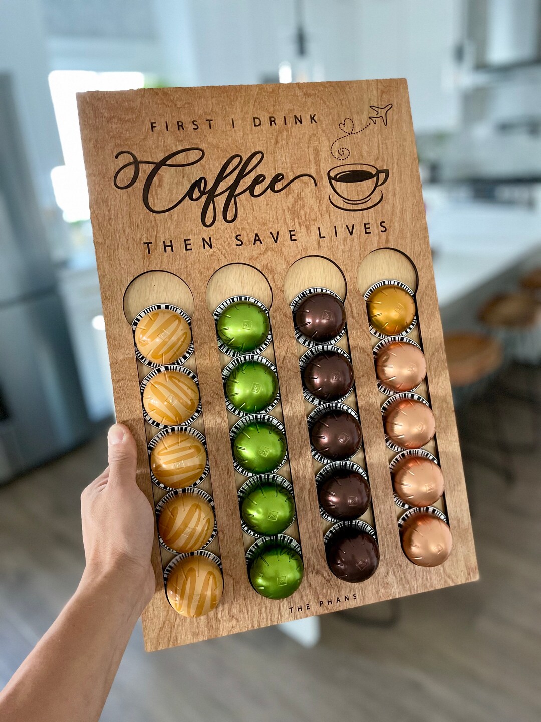Personalized Coffee Pod Wall Holder, Custom Nespresso Vertuo Capsule ...