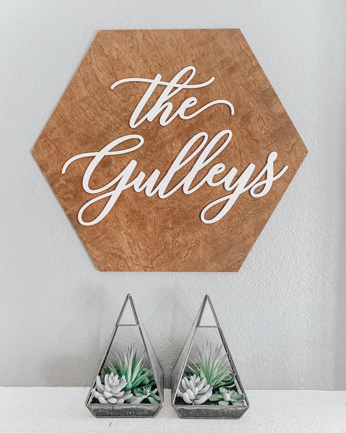 Personalized Hexagon Family Name Plank Sign Wedding Guestbook - Etsy