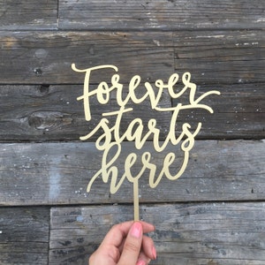 Forever Starts Here Wedding Cake Topper 7 Inches, Forever Cake Topper ...