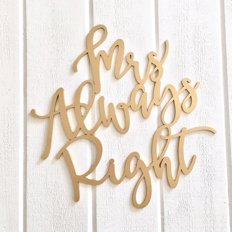 Mr Right & Mrs Always Right Chair Signs Laser Cut Wedding | Etsy