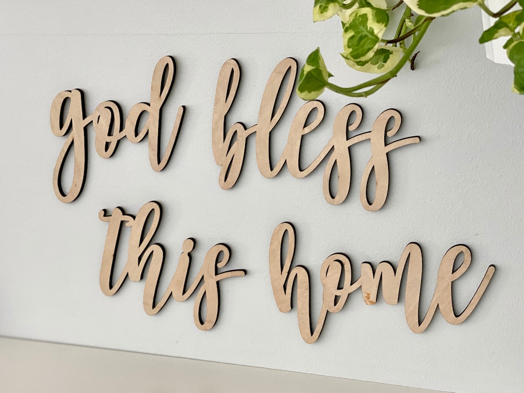 God Bless This Home Wall Sign, Small Cutout - Blessed Sign, Home Sign ...
