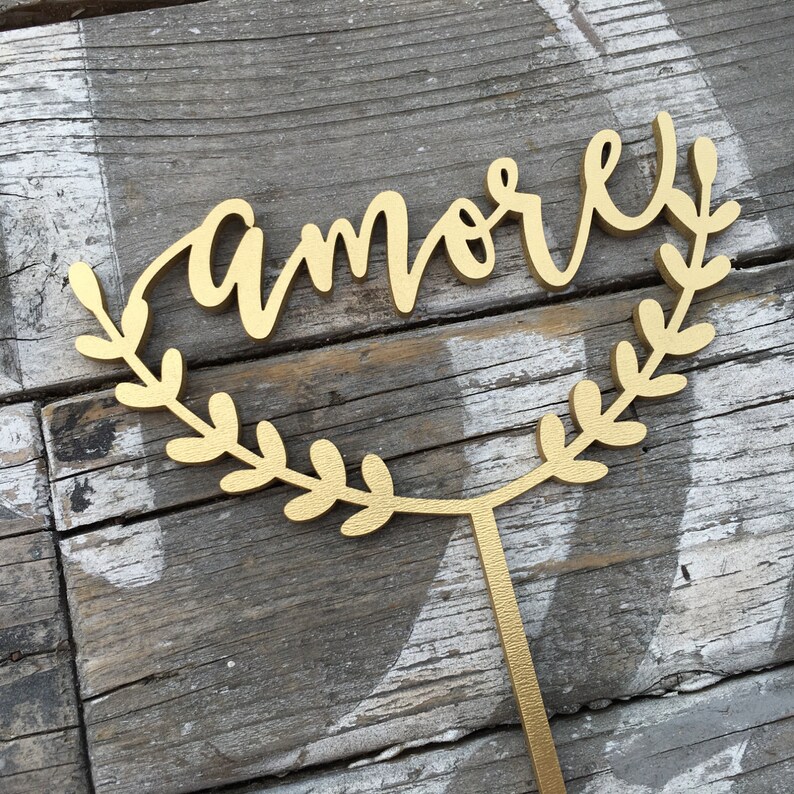 Amore Wedding Cake Topper | Modern Calligraphy | 6.0" Inches | Unique ...