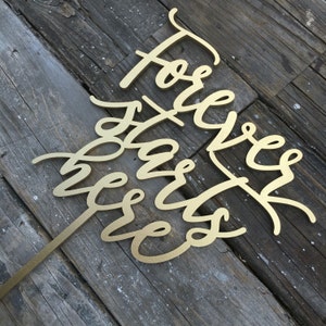 Forever Starts Here Wedding Cake Topper 7 Inches, Forever Cake Topper ...