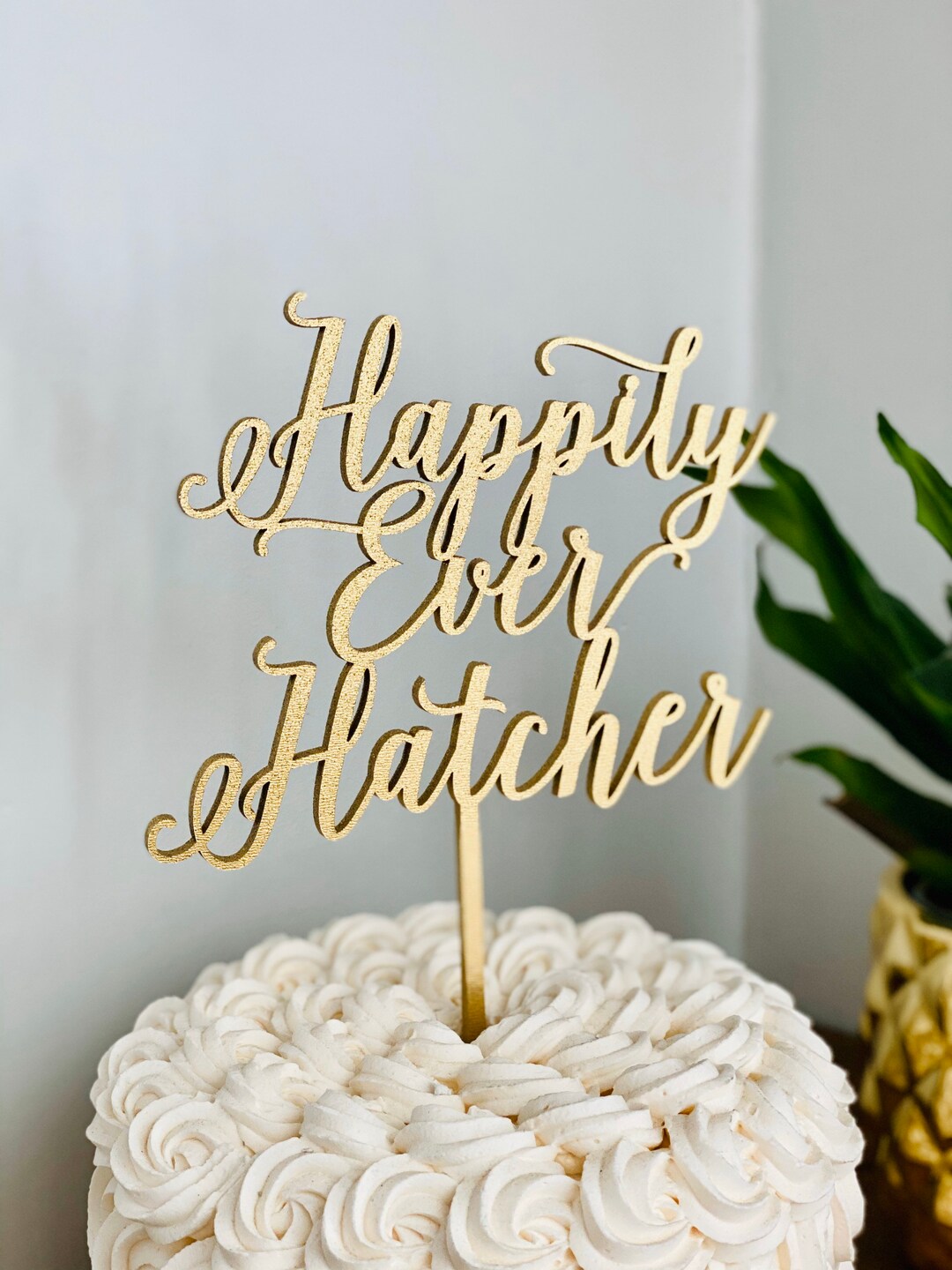 Custom Happily Ever Name Cake Topper, 6" Inches Wide, Personalized ...