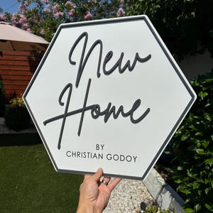Personalized New Home Wood Hexagon Sign - Realtor Photo Prop - Etsy