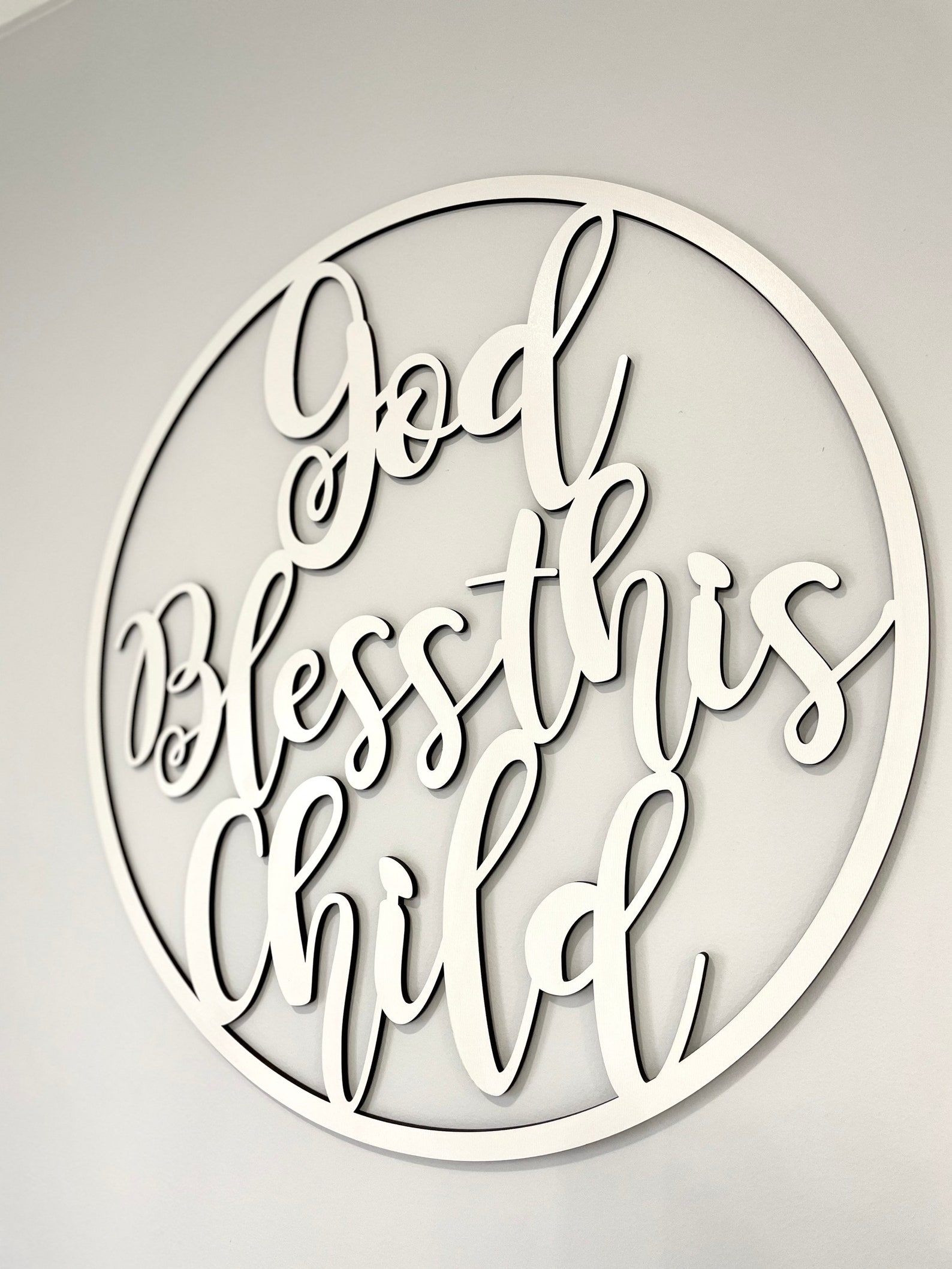 God Bless This Child Wood Sign, Baby Christening Decor - Etsy