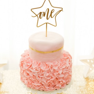 One Star Cake Topper 5.5"w, First Birthday Topper, Anniversary Topper ...