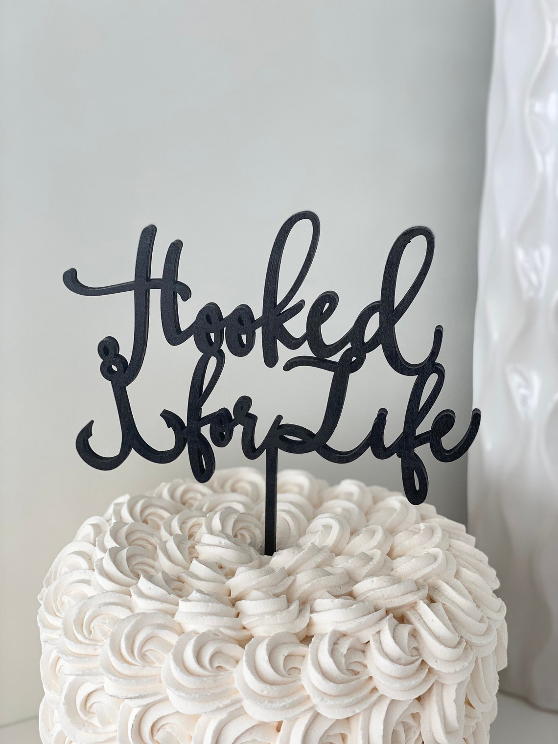 Hooked for Life Wood Cake Topper, Fishing Wedding Decor - Etsy