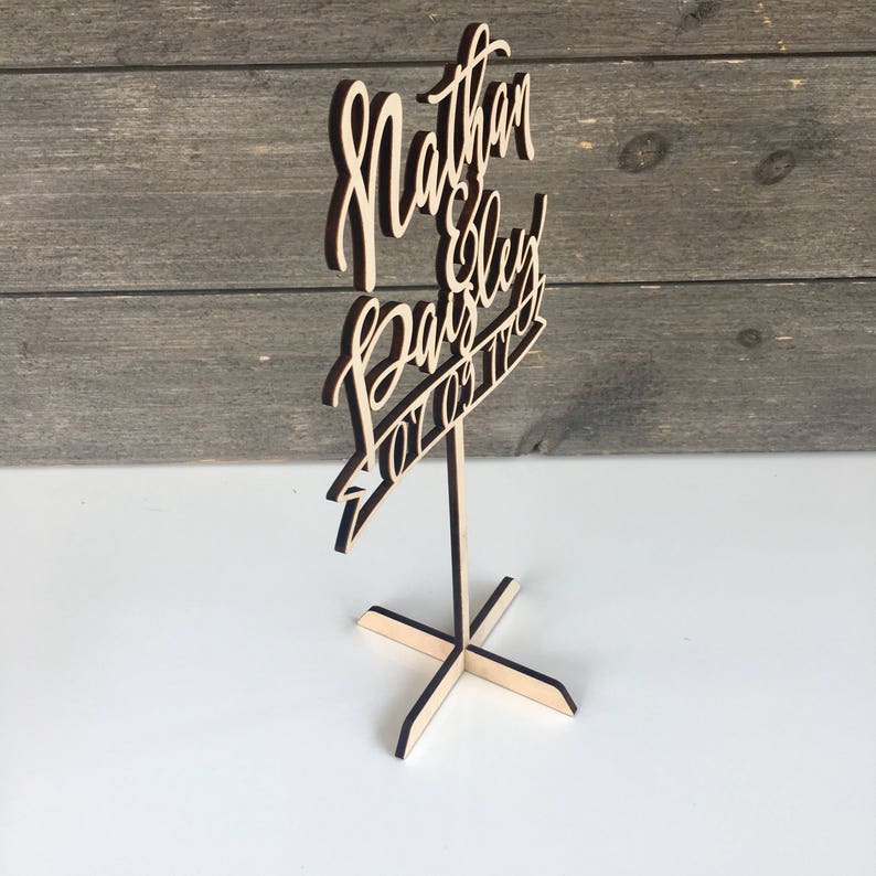 Personalized Name and Date Banner Table Top Name Sign With 2 - Etsy