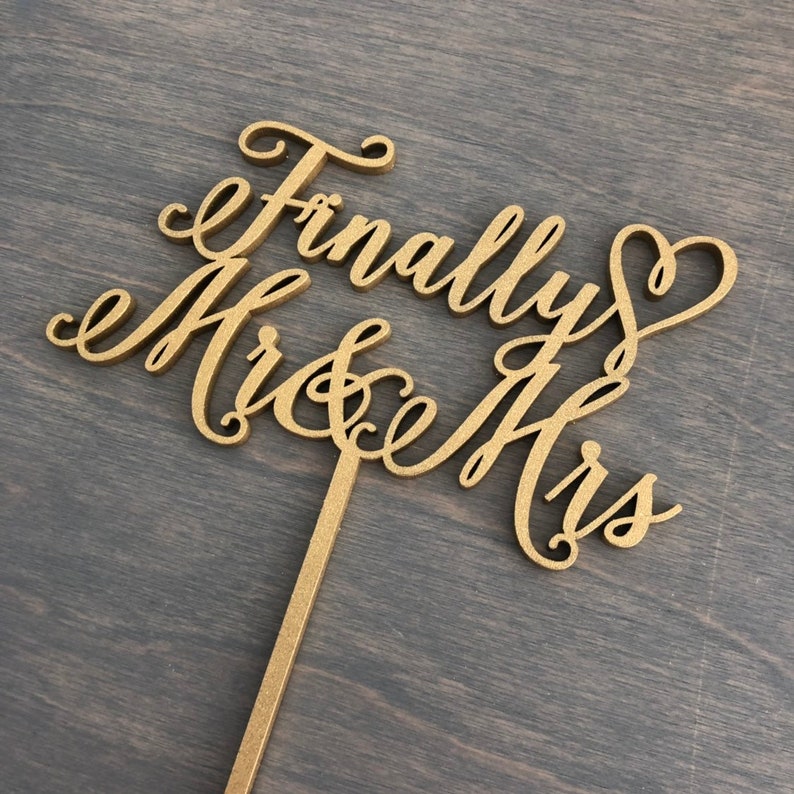 Finally Mr & Mrs Wedding Cake Topper 6 Inches Wide - Etsy