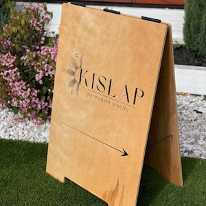 Personalized A-frame Sign, Custom Business Sign, Sandwich Sign, Sidewalk Sign, Event Sign, Wood ...