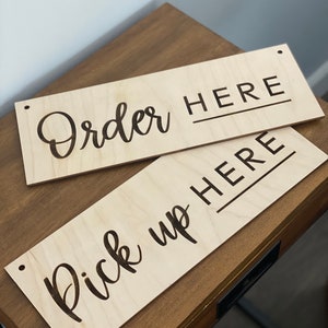 Order Here Signage or Pick up Here Sign - Small Business Decor - Coffee ...