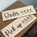 Order Here & Pick up Here Wood Sign – Small Business Decor, Cafe ...