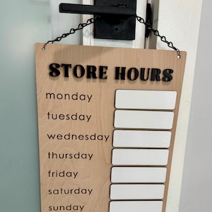 Store Hours Sign | White Marker Board Fields | Hospitality Sign ...