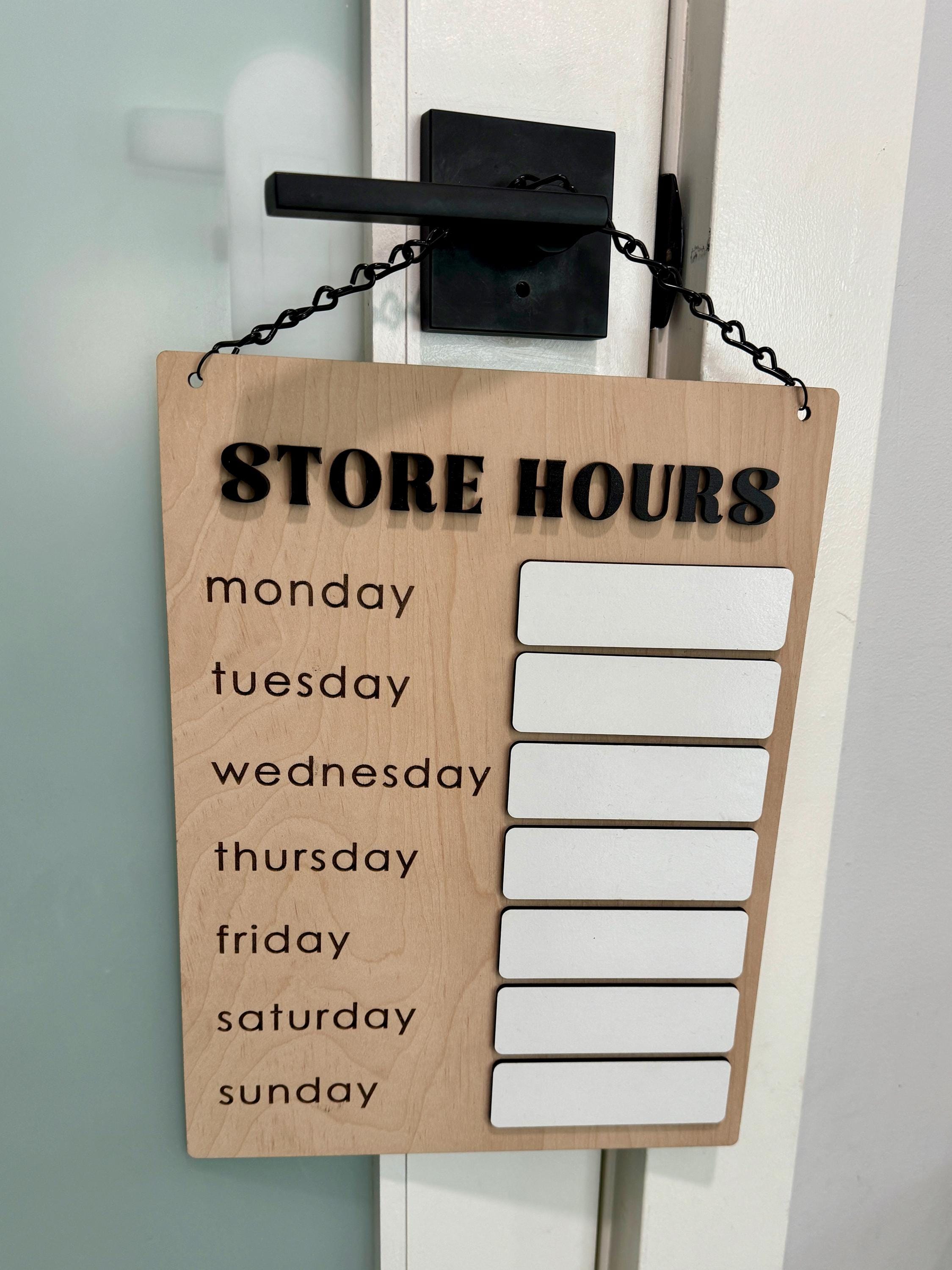 Custom Store Hours Sign | White Marker Board, Boutique Decor - Etsy