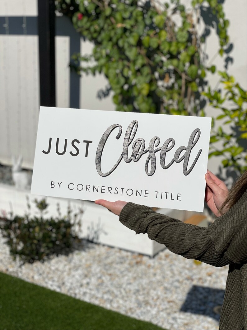 Personalized Just Closed Sign Realtor Sign Real Estate Agent - Etsy
