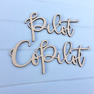 Pilot and Co-pilot Chair Sign, Laser Cut Wood Wedding Decor - Etsy