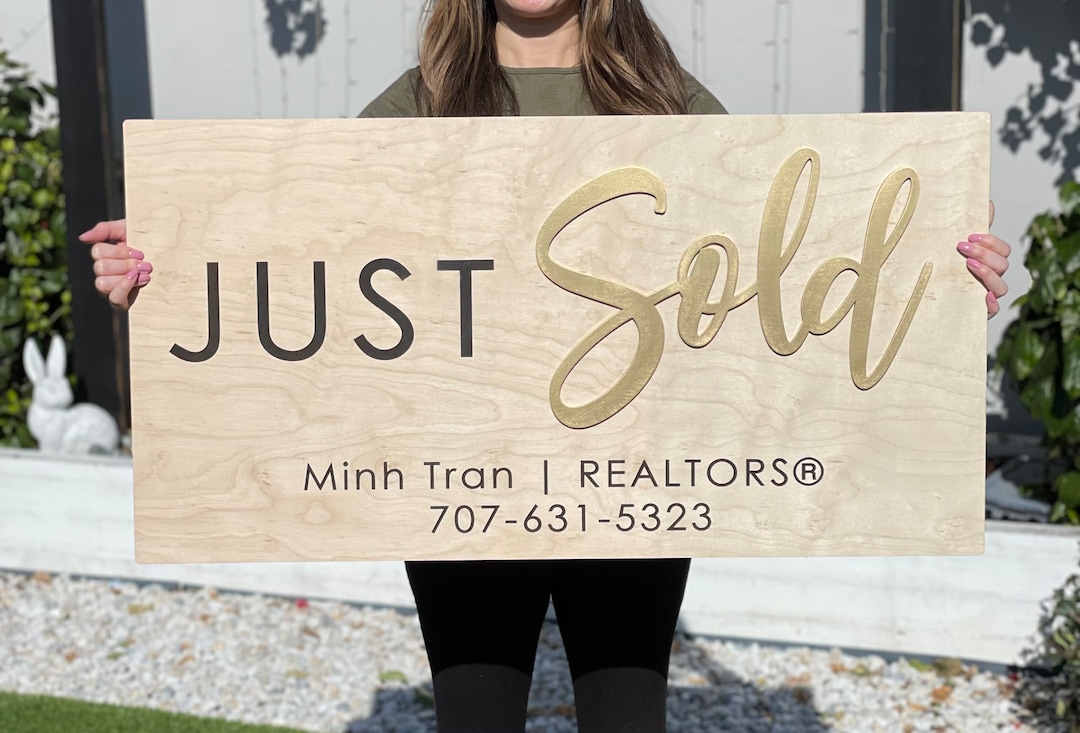 Extra Large Personalized Just Sold Sign, 35x18 Inches, Realtor Sign ...