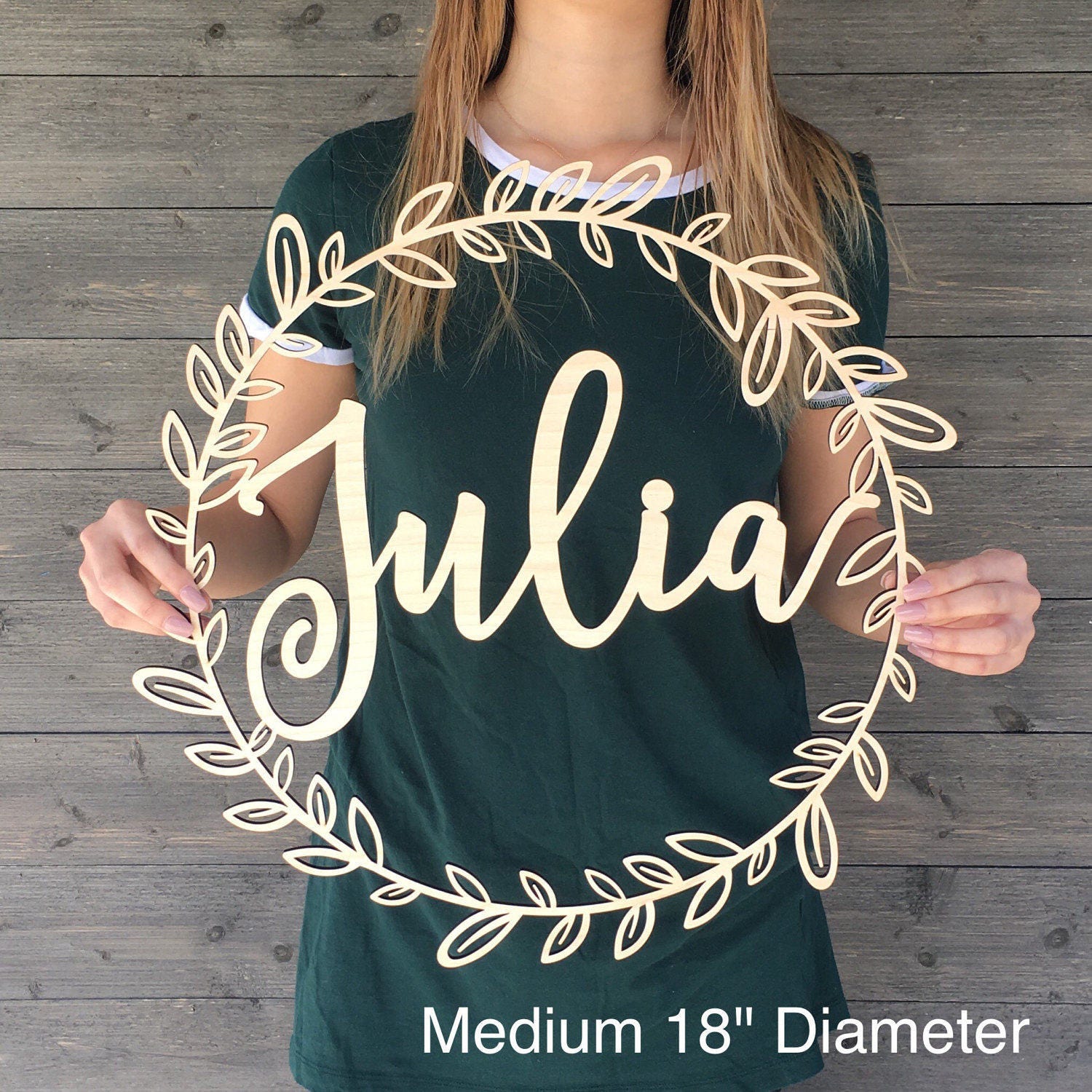 Personalized Circle Wreath Name Sign Custom Name Sign | Etsy