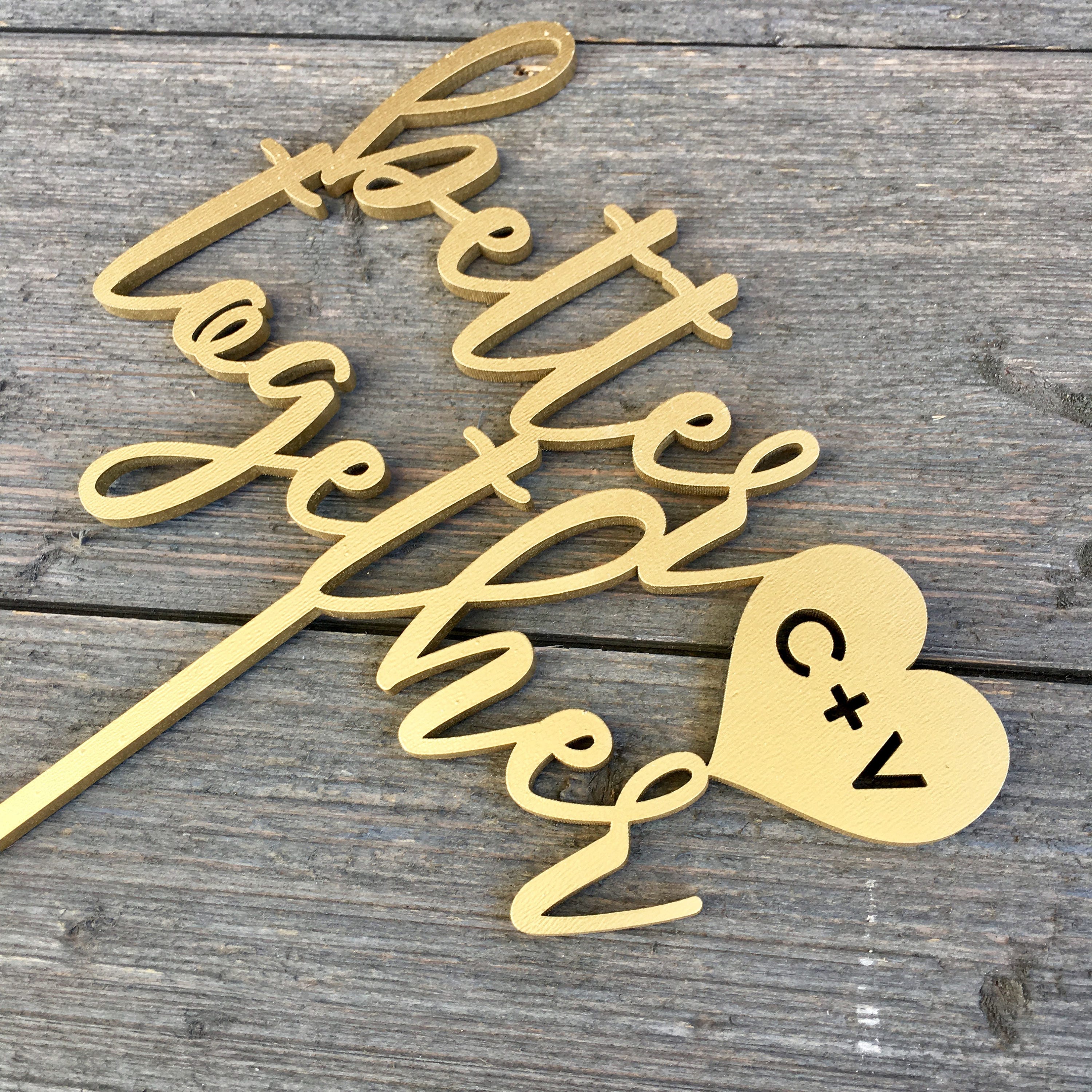 Better Together Initials Cake Topper with Heart 6 inches | Etsy