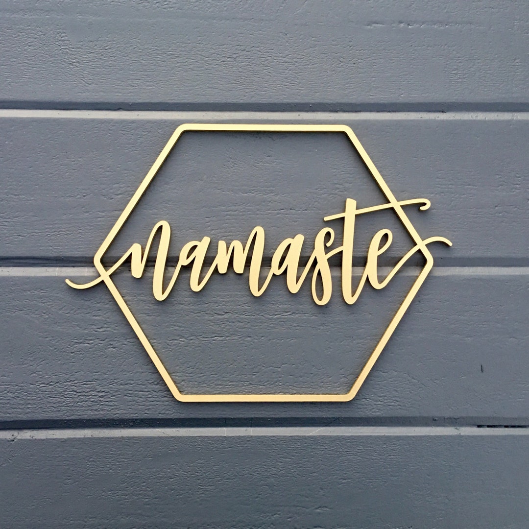 Namaste Geometric Wall Sign, 14"w X 10"h, Wooden Sign Art for Nursery ...