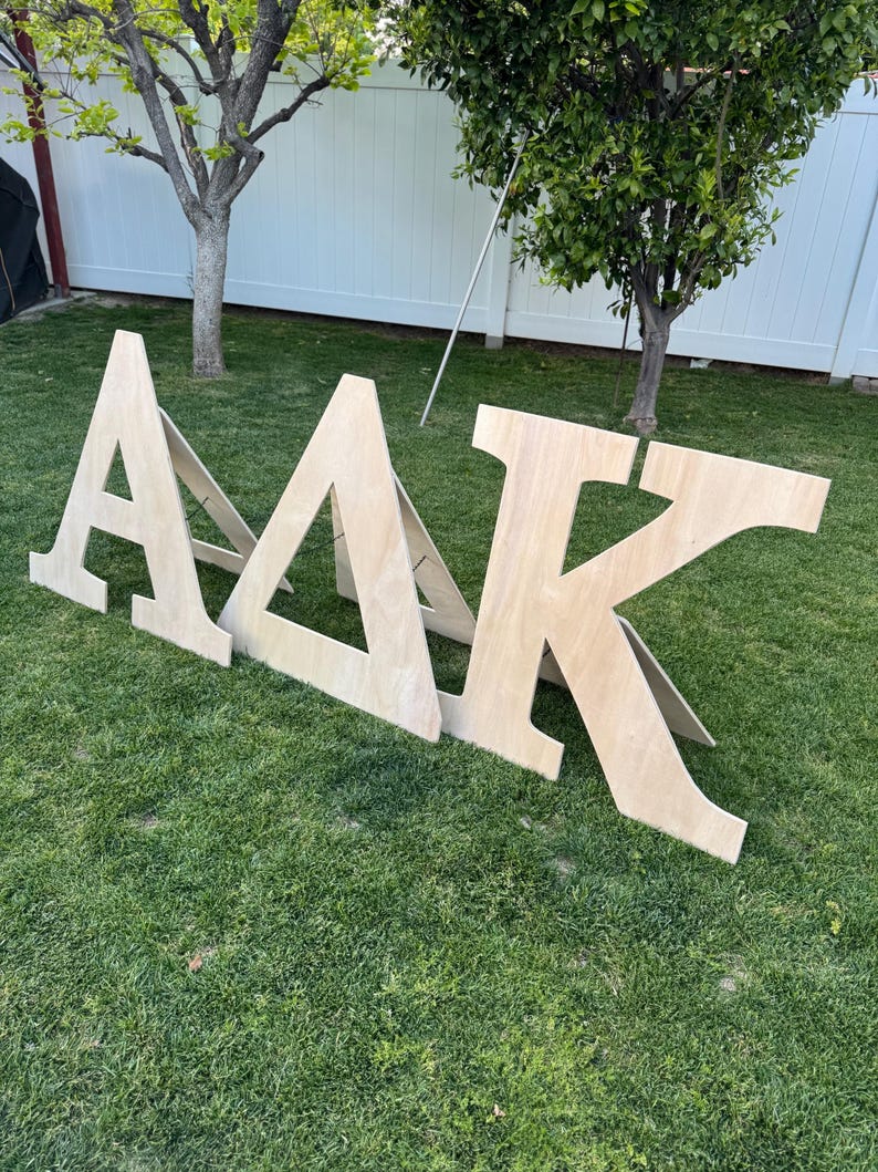 36" Standing Raw Wood Greek Letters, DIY Sorority Fraternity Sign - Etsy