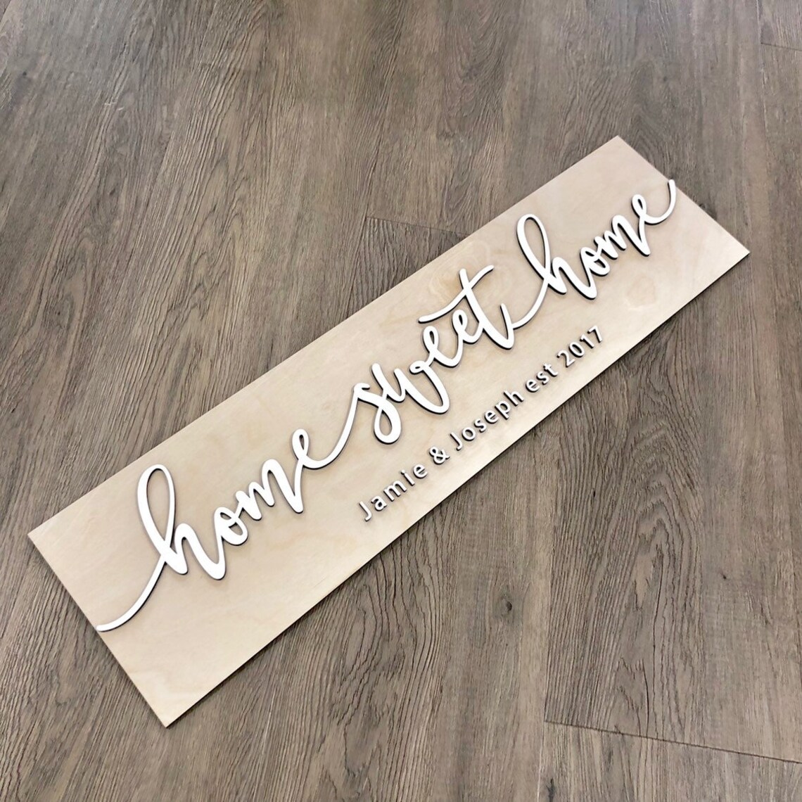Personalized Home Sweet Home Wood Sign, Wedding Guestbook Alternative ...