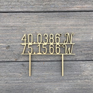 Personalized Coordinates Wedding Cake Topper 5 Inches Wide, Travel ...