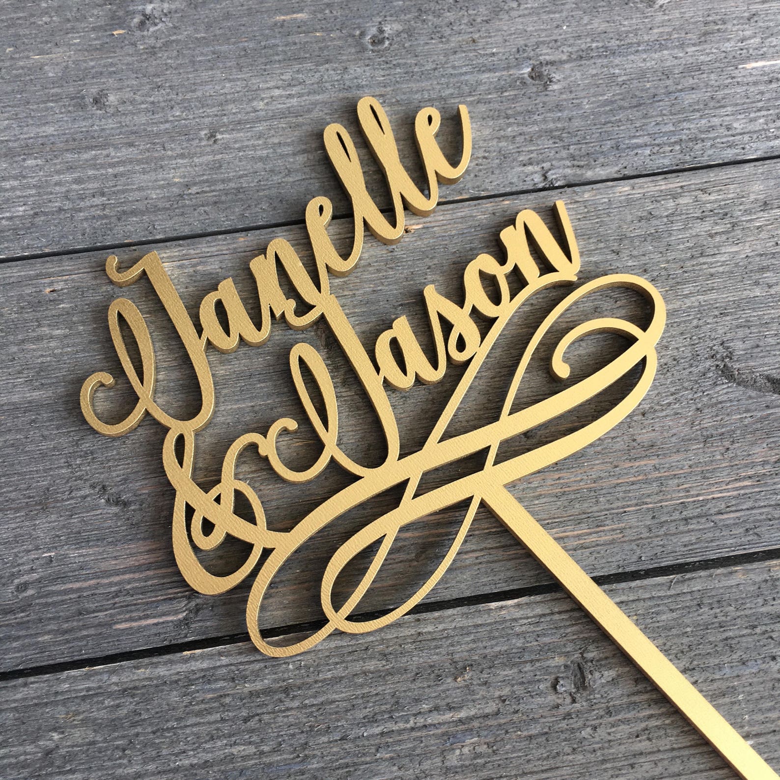 Personalized 2 Name Cake Topper Font 2 With Ornament 6 | Etsy