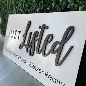 Personalized Just Listed Sign, Realtor Sign, for Sale Sign, Open House ...