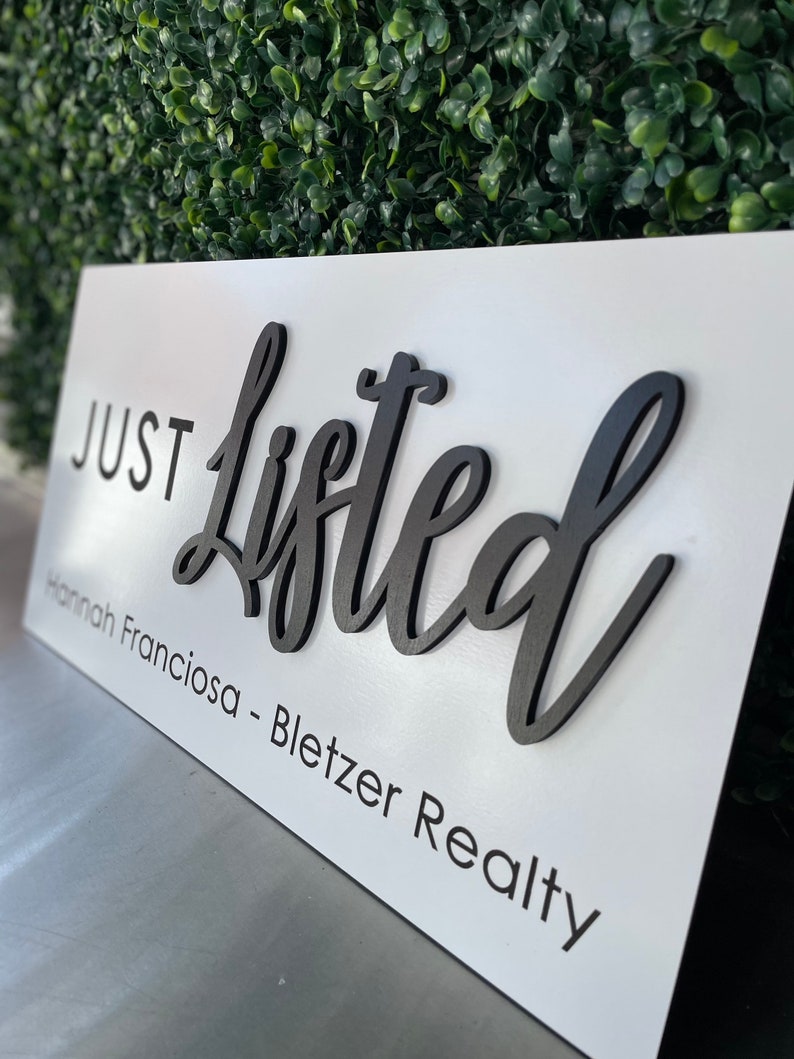 Personalized Just Listed Sign, Custom Realtor Sign, 18x9.3" - Etsy