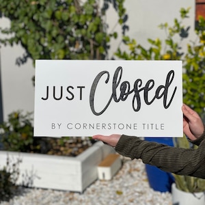 Personalized Just Closed Sign, Realtor Sign, Real Estate Agent Sign ...