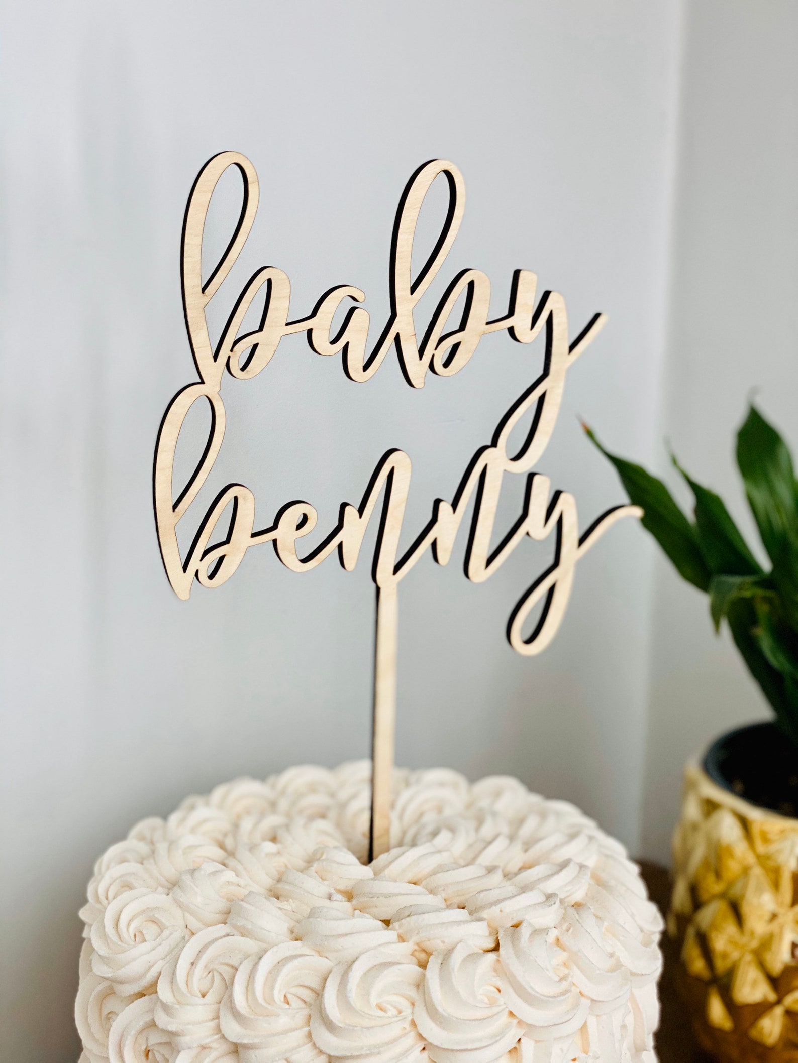 Personalized Baby Name Cake Topper, Laser Cut Wood - Etsy