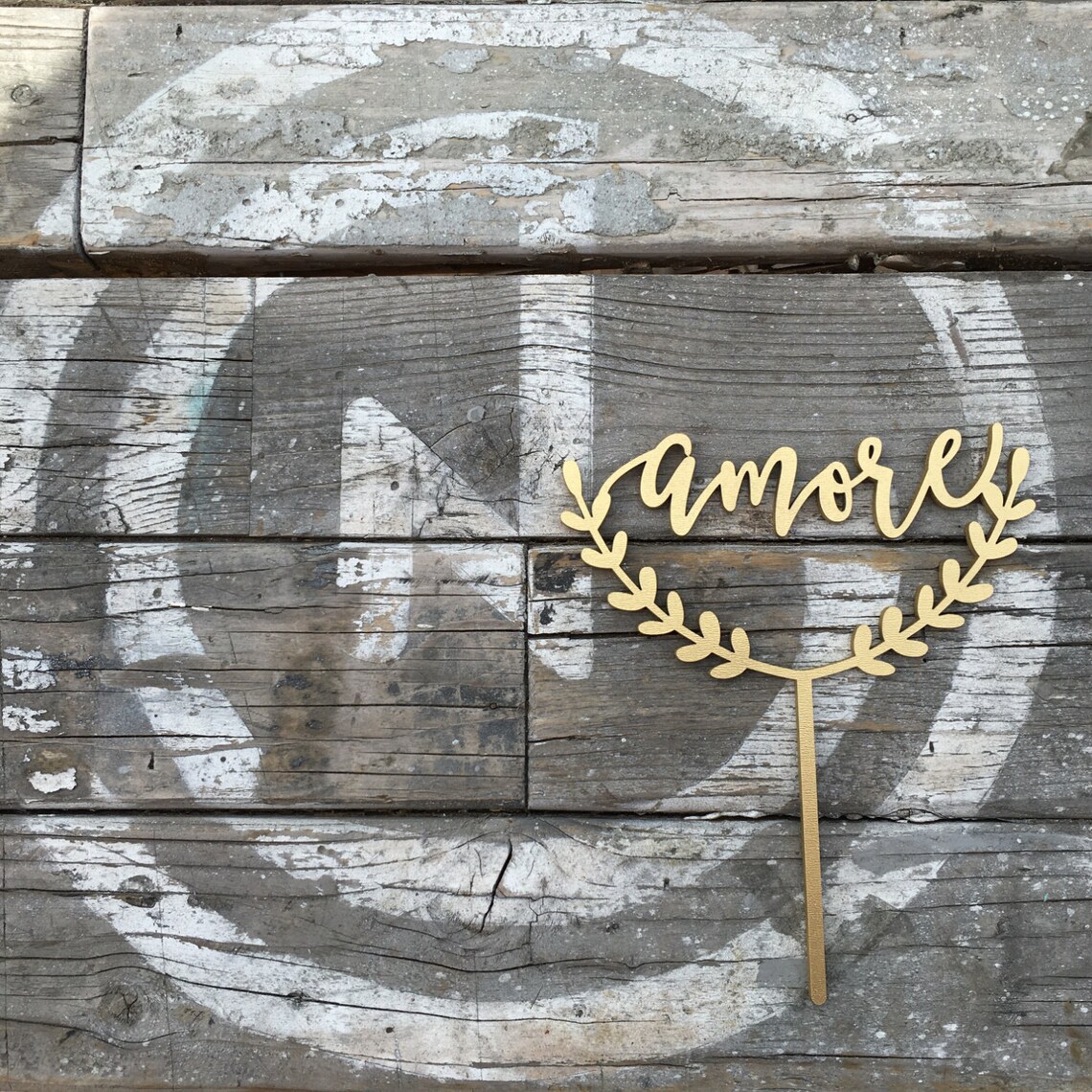 Amore Wedding Cake Topper | Laser Cut Wood, Modern Calligraphy - Etsy
