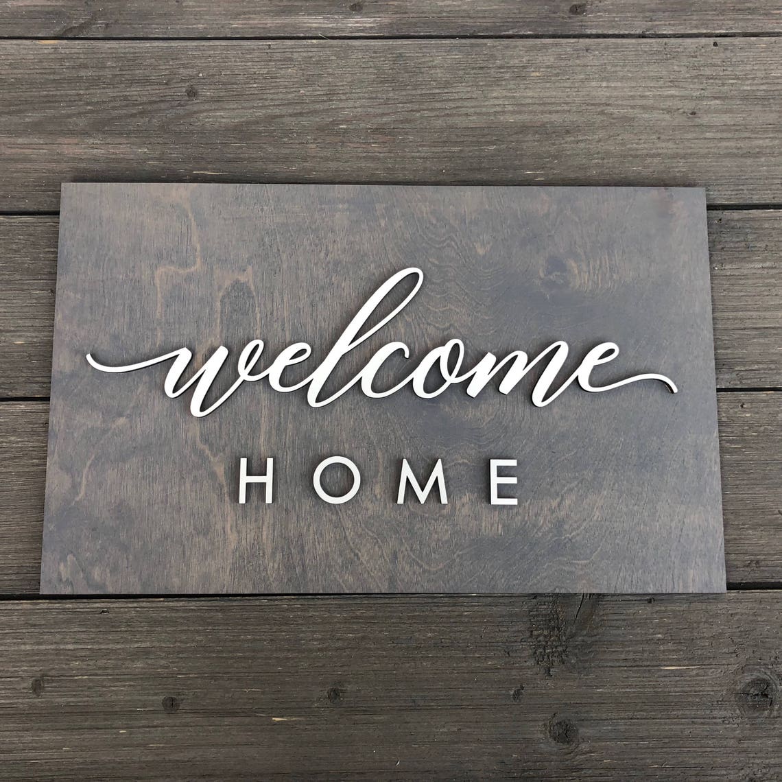 Welcome Home Plank Sign 15in x 9in Entry Way Sign Mud Room | Etsy