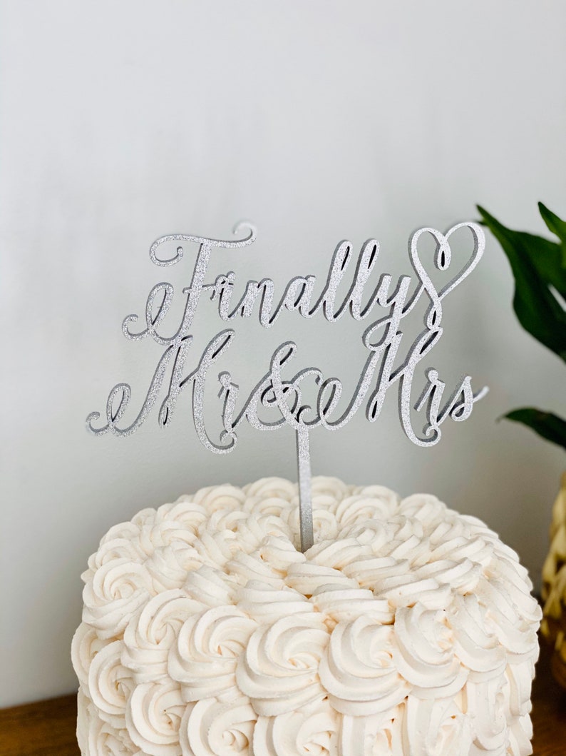 Finally Mr & Mrs Wedding Cake Topper 6 Inches Wide - Etsy