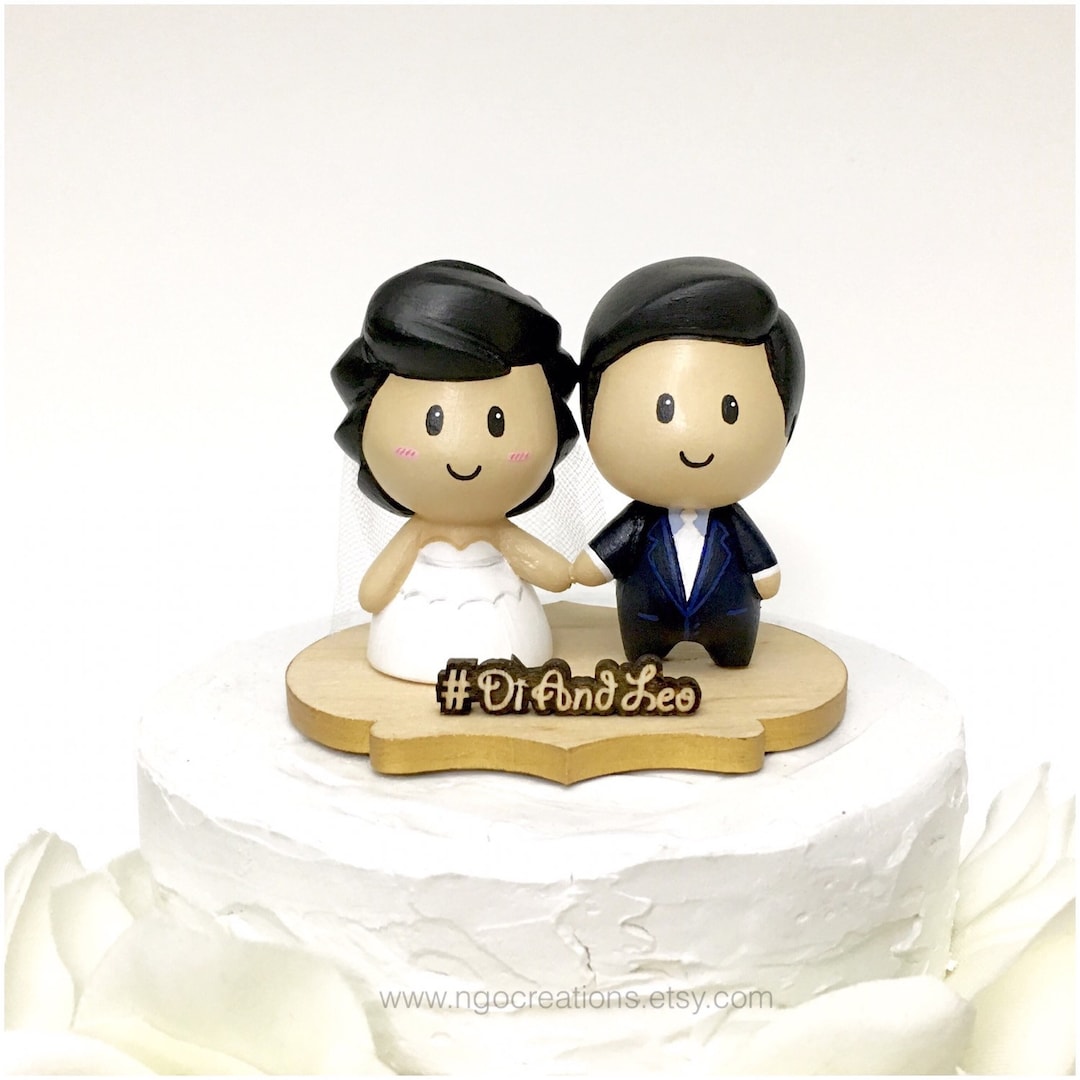 Wedding Cake Topper, Custom Cake Topper, Cute Topper, Couple Topper ...