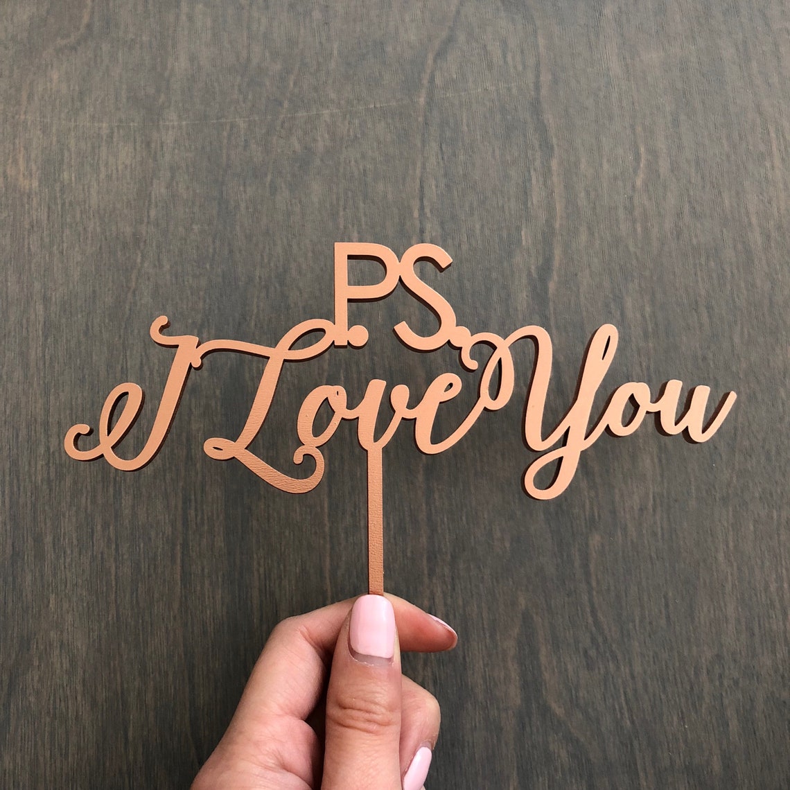 PS I Love You Cake Topper 7"w Inches, Wedding Cake Topper, Love Cake ...