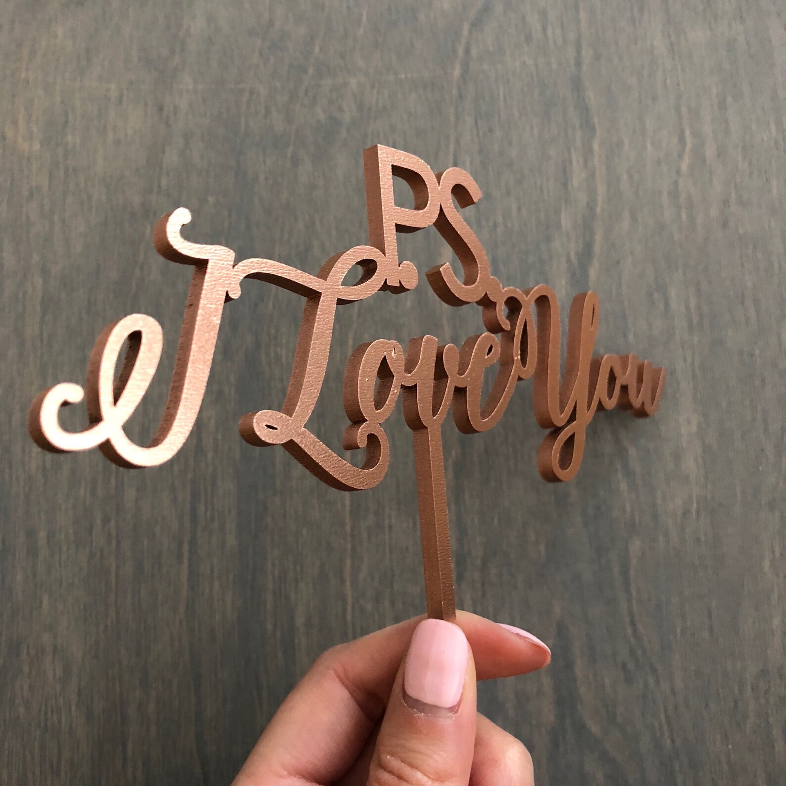 PS I Love You Cake Topper 7"w Inches, Wedding Cake Topper, Love Cake ...