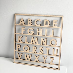 Alphabet Letters Wall Sign, Modern Alphabet Sign, Alphabet Chart ...