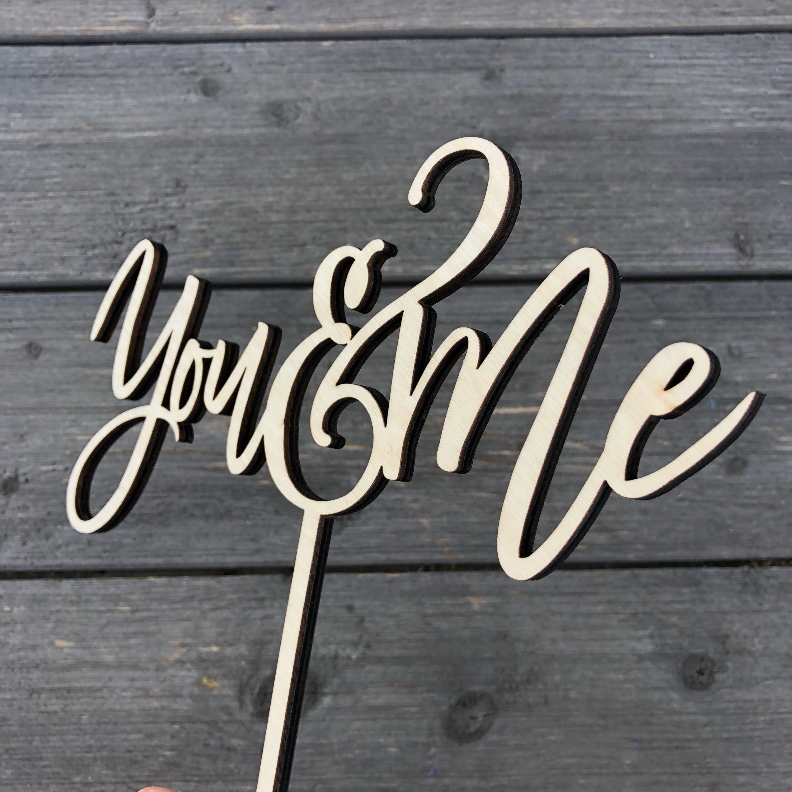 You & Me Wedding Cake Topper 7 Inches Wide Mr and Mrs | Etsy