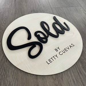 Personalized Circle Sold Sign, 16x16 Inches, Realtor Sign, Real Estate ...