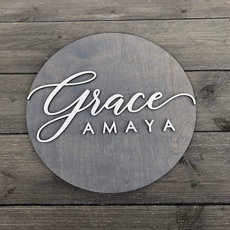 Personalized Name Circle Plank Sign Wedding Guestbook | Etsy