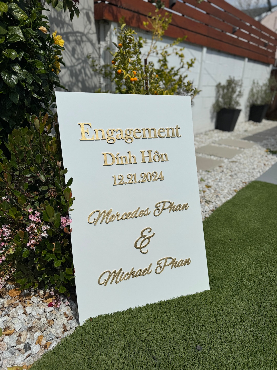 Personalized Dinh Hon Engagement Sign, Vietnamese Wedding Tea Ceremony ...