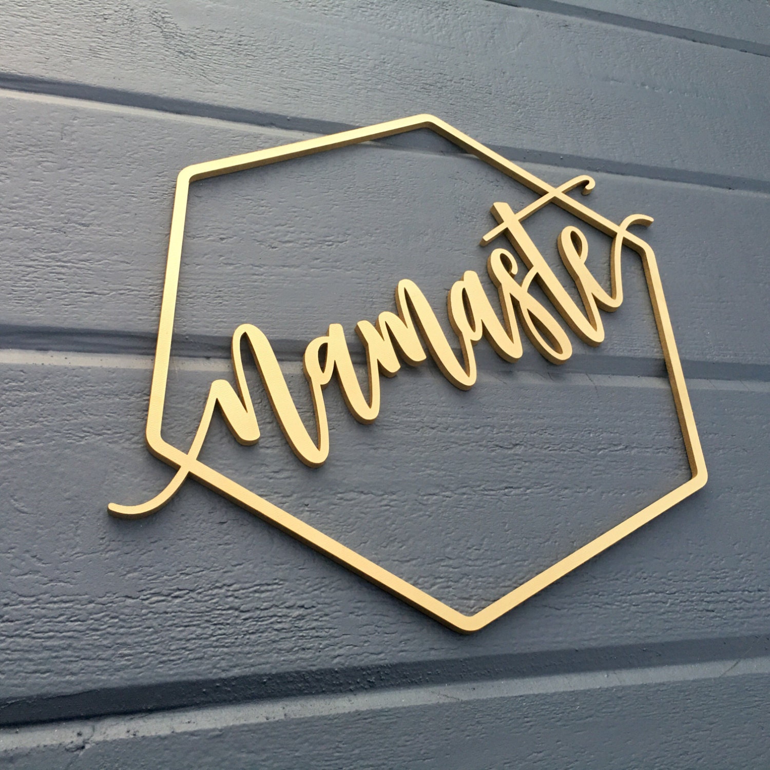 Namaste Geometric Wall Sign 14W x 10H Wooden | Etsy