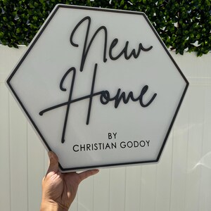 Personalized New Home Wood Hexagon Sign - Realtor Photo Prop - Etsy