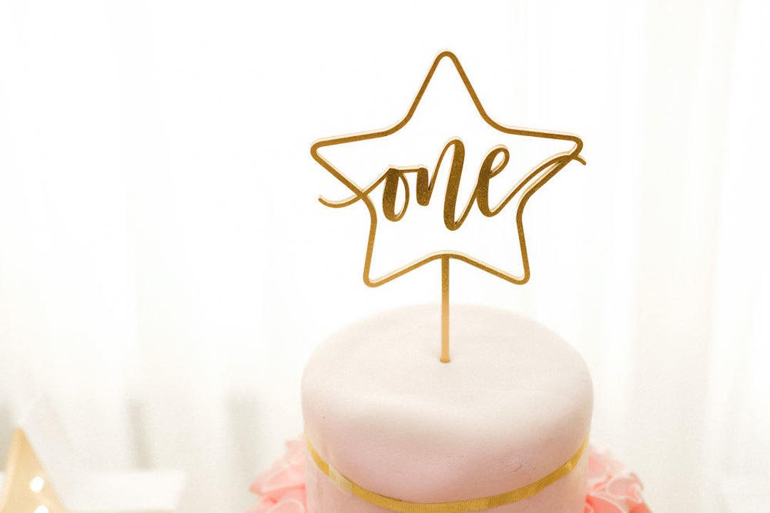 Wooden One Star Cake Topper, 1st Birthday, Anniversary, 5.5" - Etsy