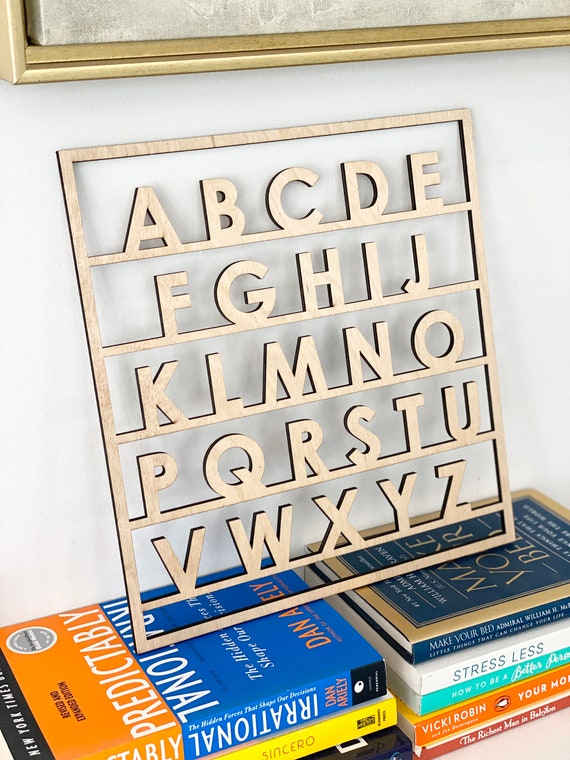 Alphabet Letters Wall Sign Modern Alphabet Sign Alphabet - Etsy