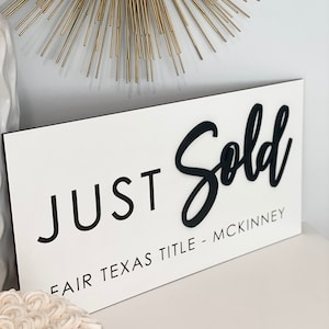 Personalized Just Sold Sign, Realtor Sign, Real Estate Agent Sign ...