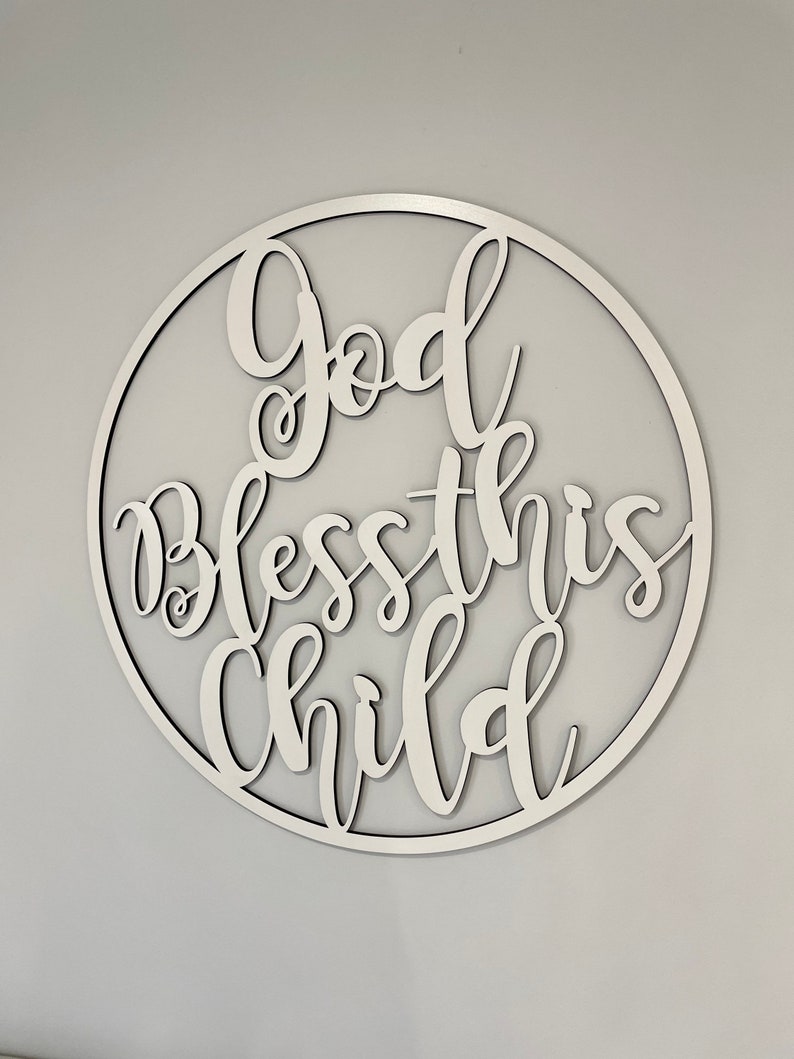God Bless This Child Wood Sign, Baby Christening Decor - Etsy